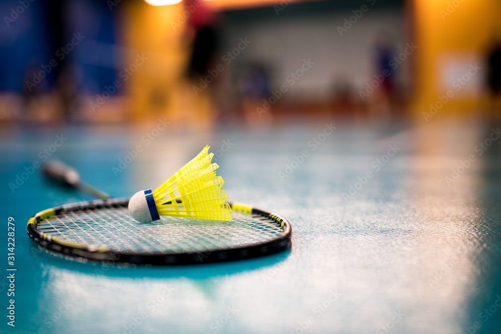 Badminton shuttlecock and racket Stock Photo | Adobe Stock
