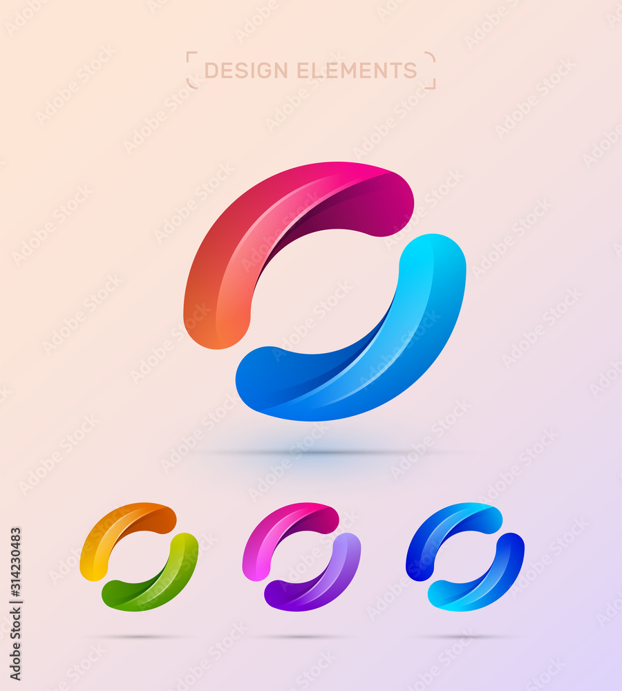 Vector rounded letter O company logo design template. Material design ...