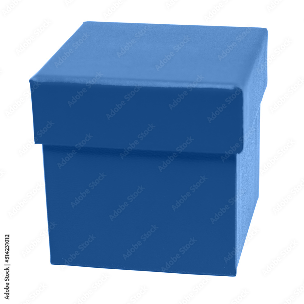 Сlassic blue cardboard gift box. Packaging for shopping and gifts. Blue ...