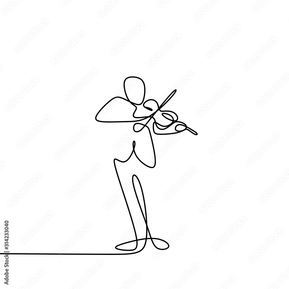 continuous line drawing of jazz music. Stock Vector | Adobe Stock