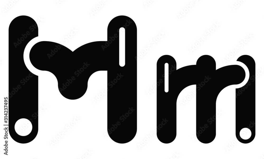 Letter m, stylized for use in graphic design Stock Vector | Adobe Stock