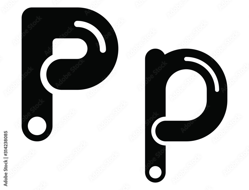 Letter p, stylized for use in graphic design Stock Vector | Adobe Stock