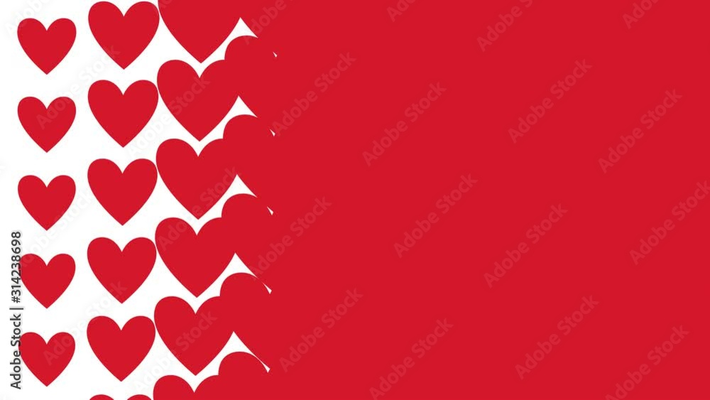 Valentine Love Heart background transition. Looped animation with alpha ...