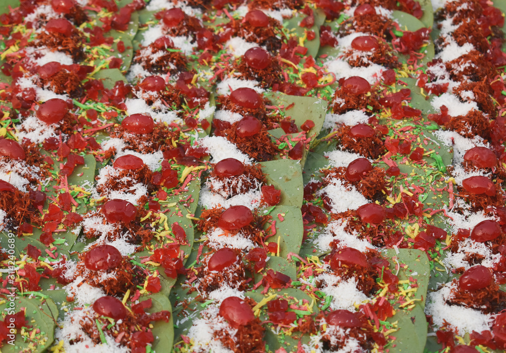 Beautiful pattern with preparation of Paan Stock Photo | Adobe Stock