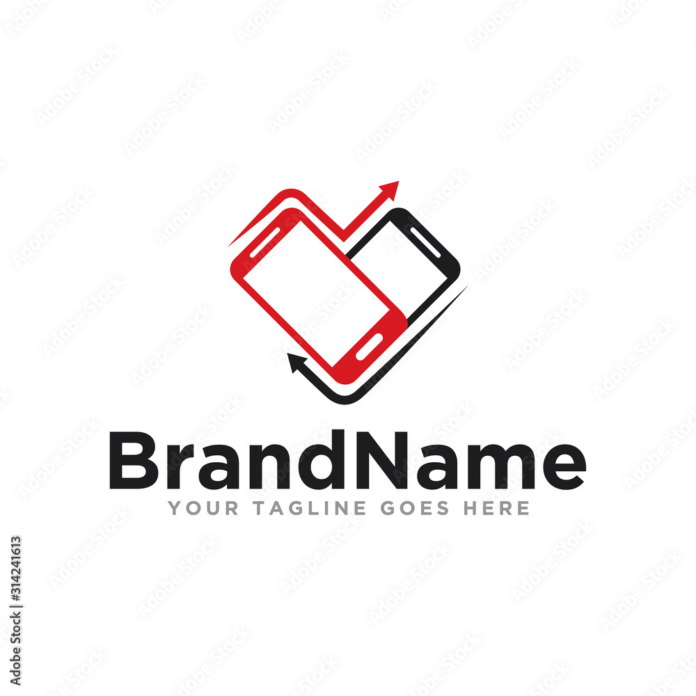 Phone logo icon vector. Smartphone logo illustration. Modern design and ...