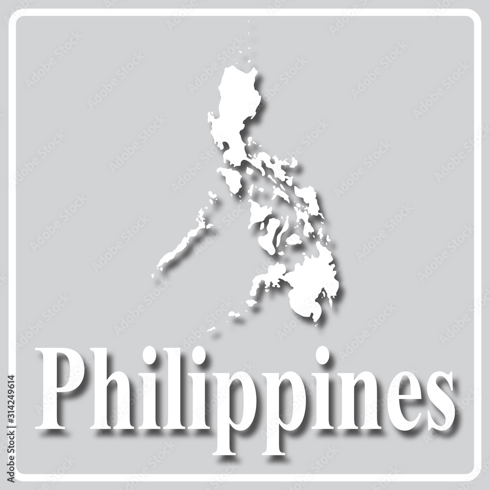 gray icon with white silhouette of a map Philippines Stock Vector ...