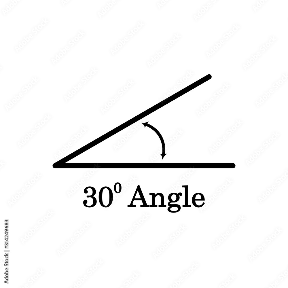 30 Degree Angle Icon Isolated On White Vector Illustration Stock 30-degree-angle-icon-isolated-on-white-vector-illustration-stock
