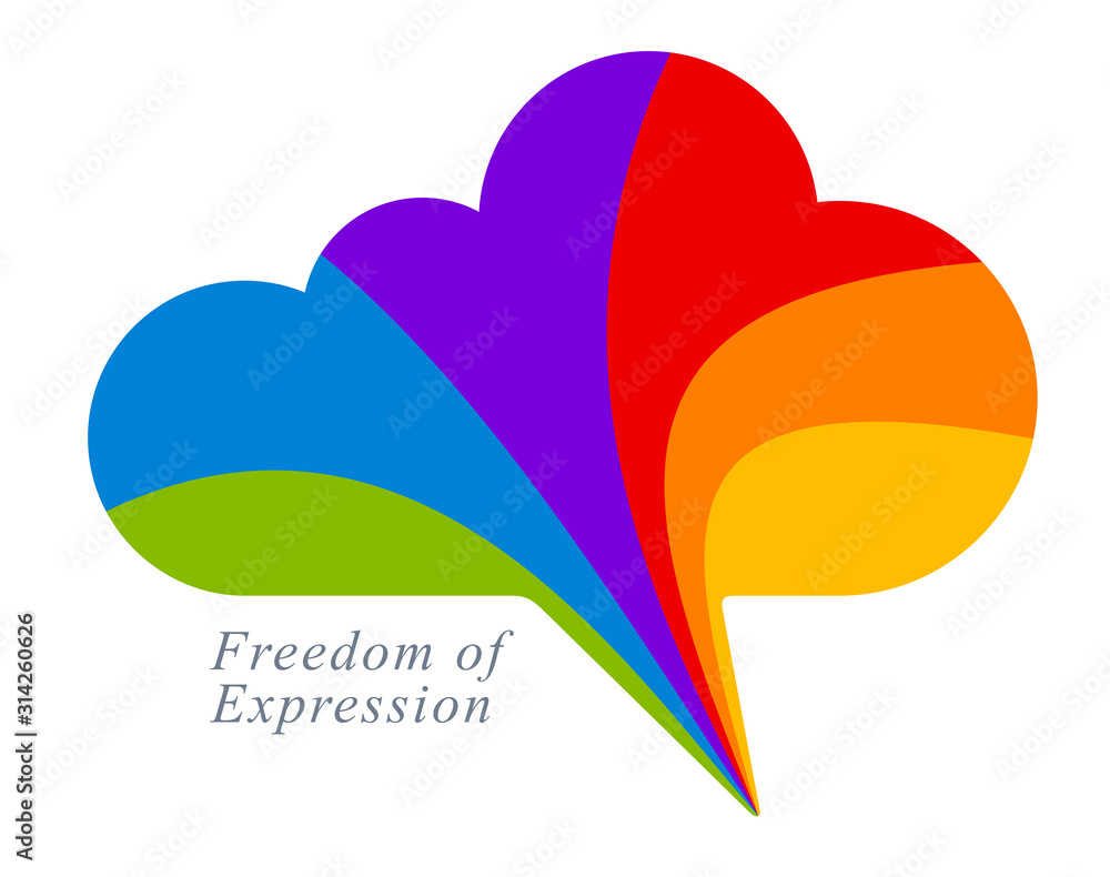 Freedom of expression vector concept shown with speech bubble in a ...