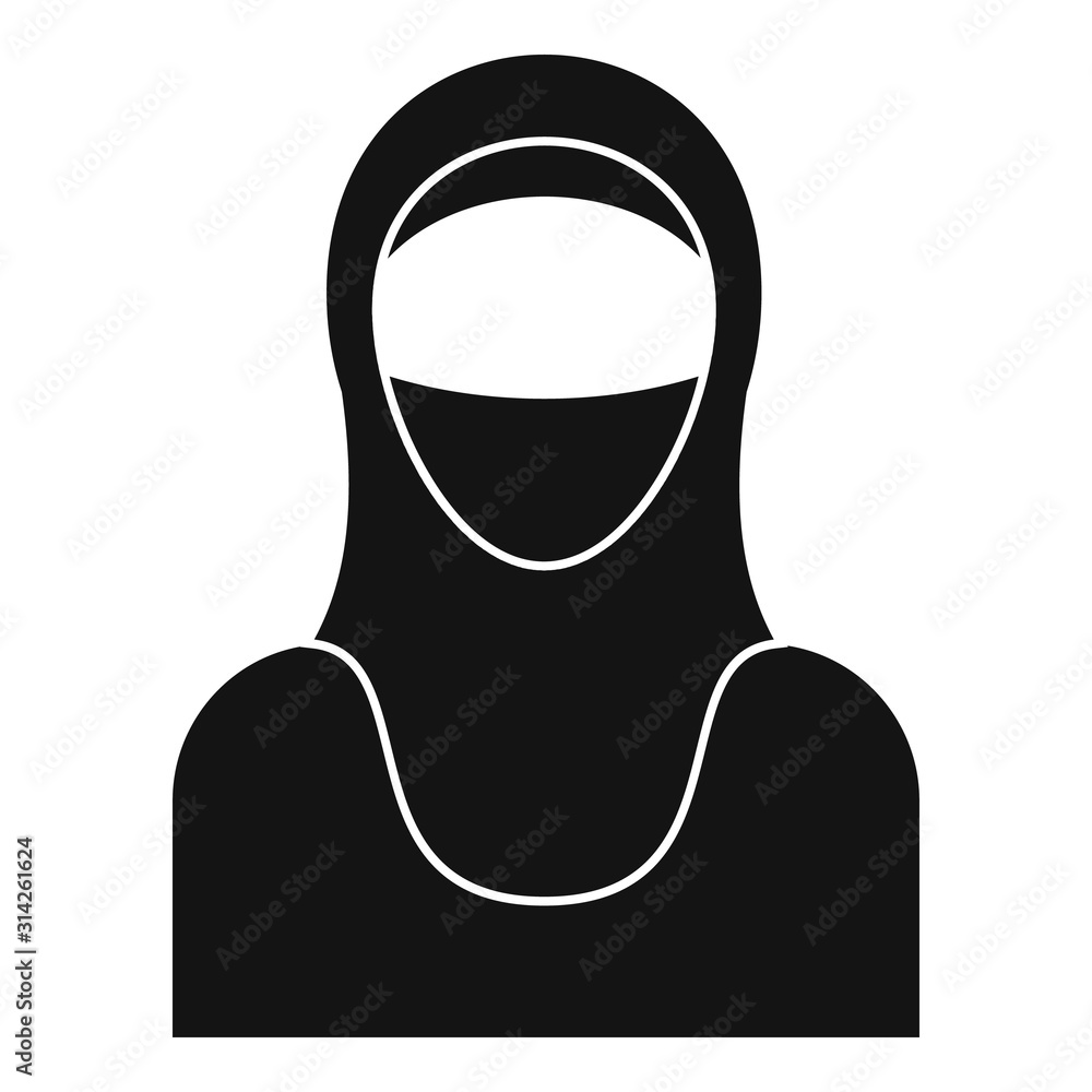 Muslim woman icon. Simple illustration of muslim woman vector icon for ...