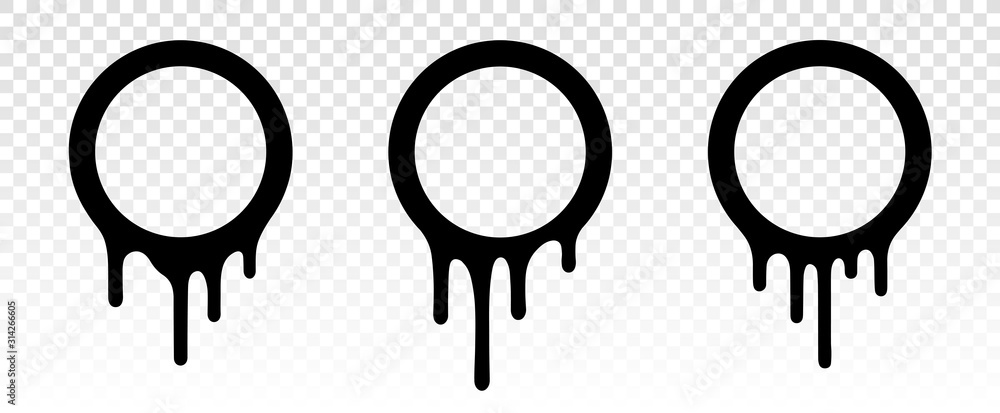 Vecteur Stock Dripping circle frame. Frame template. Paint dripping ...