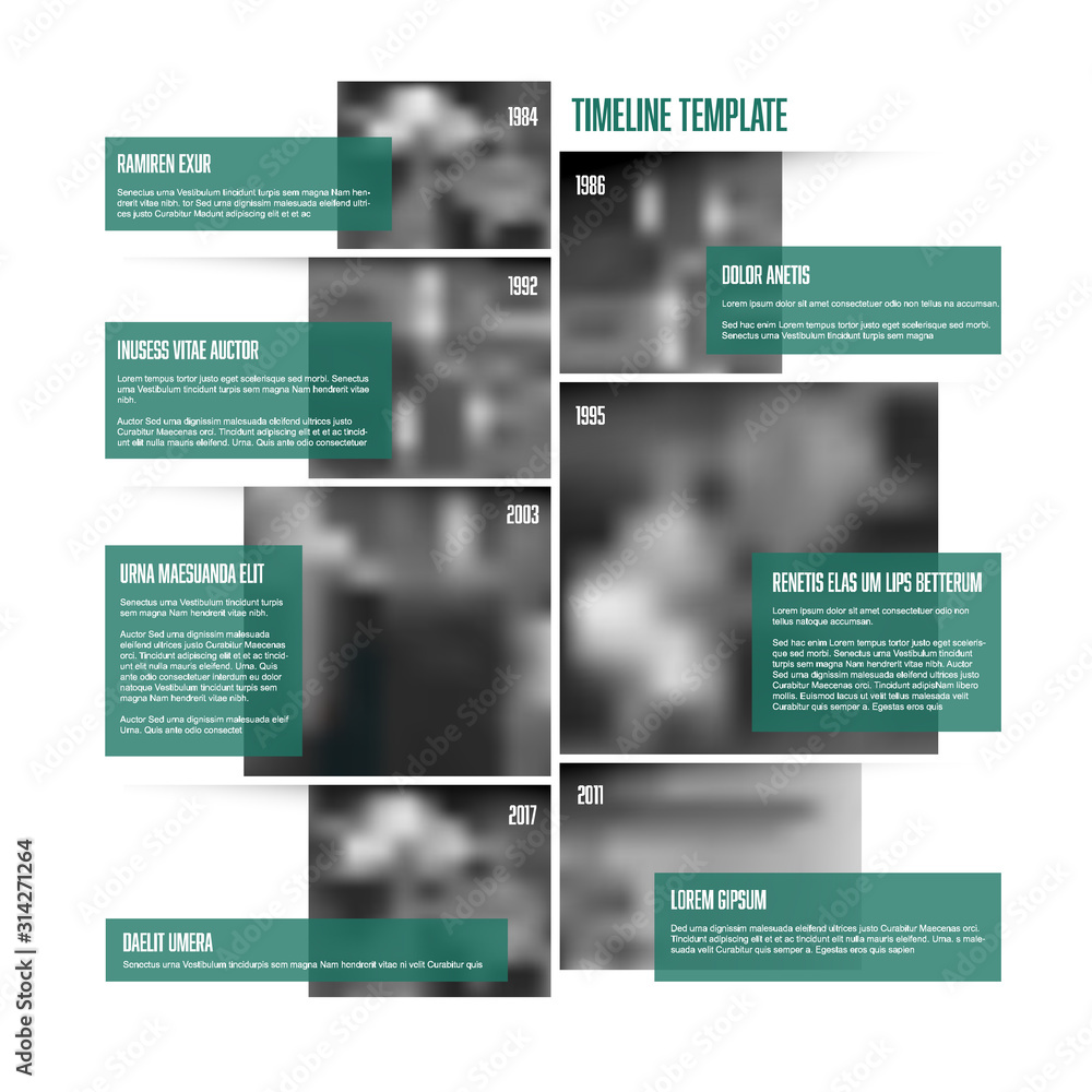 Infographic Timeline Template with big photos Stock Vector | Adobe Stock
