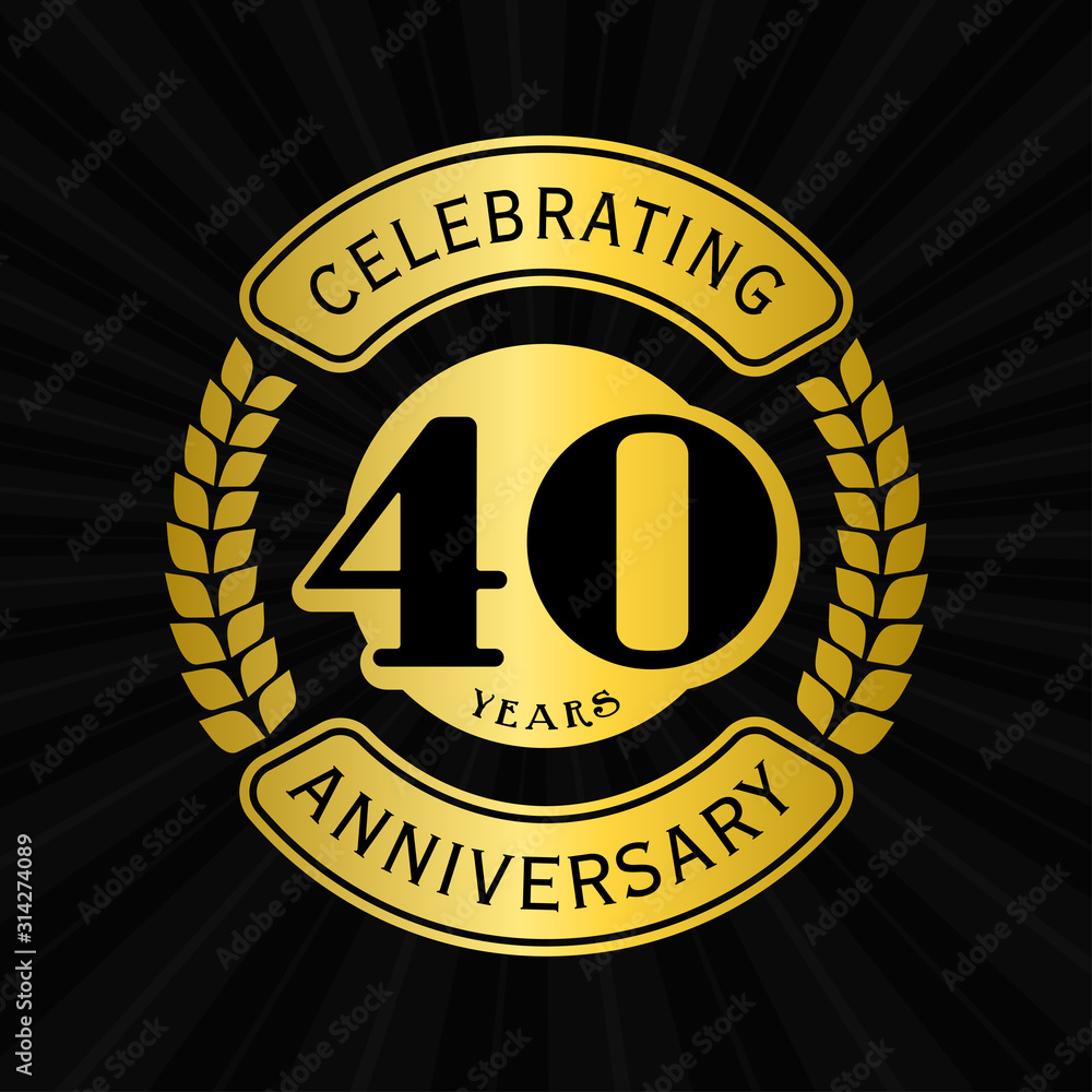 40 years design template. 40th vector and illustration Stock Vector ... 40 years design template. 40th vector and illustration Stock Vector ...