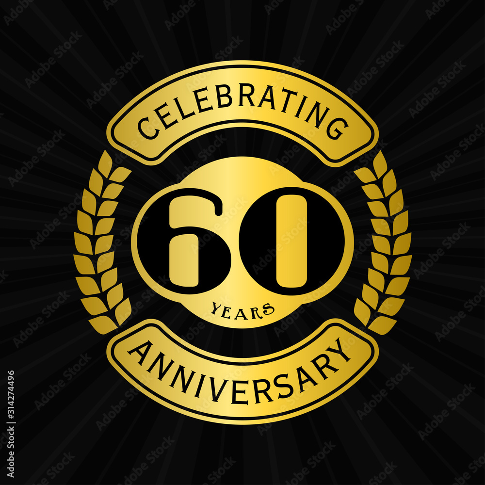 60 years design template. 60th vector and illustration Stock Vector ...