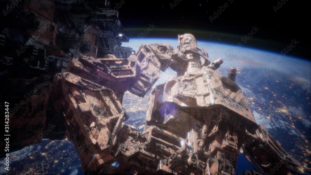 alien spaceship armada nearing Earth, for futuristic, fantasy or ...