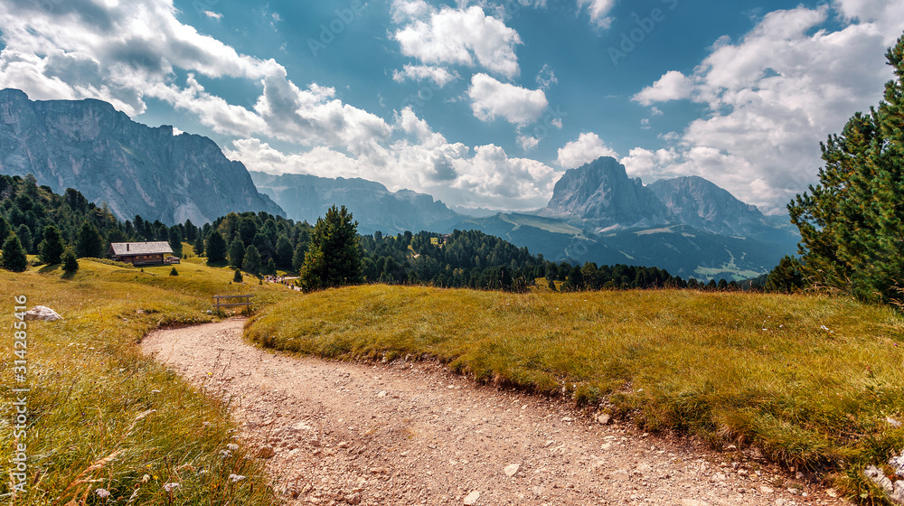 Incredible alpine highlands in summer in Dolomites Alps. Scenic image ...