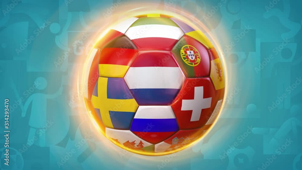 Europe Football. European Sport Event Teams of 2020. 4K Video Animation ...