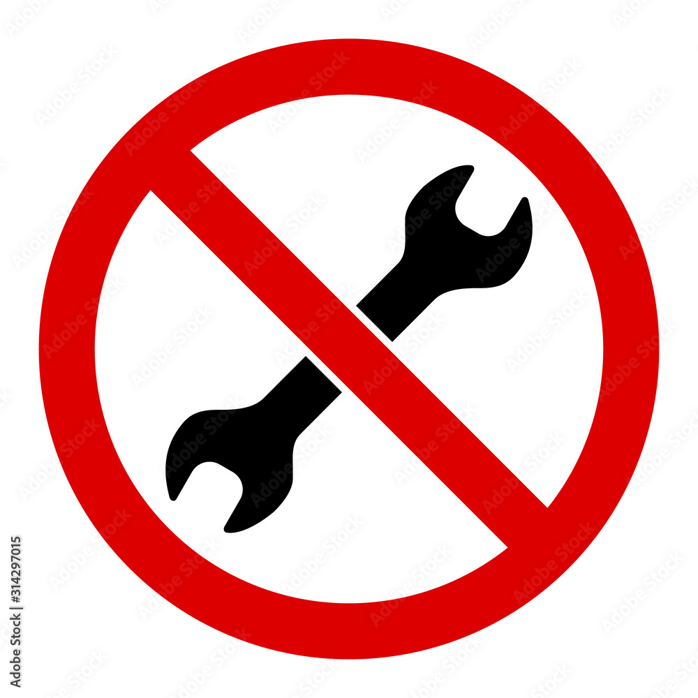 No repair wrench vector icon. Flat No repair wrench symbol is isolated ...