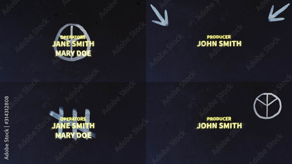 Grunge Credits Title Stock Template | Adobe Stock