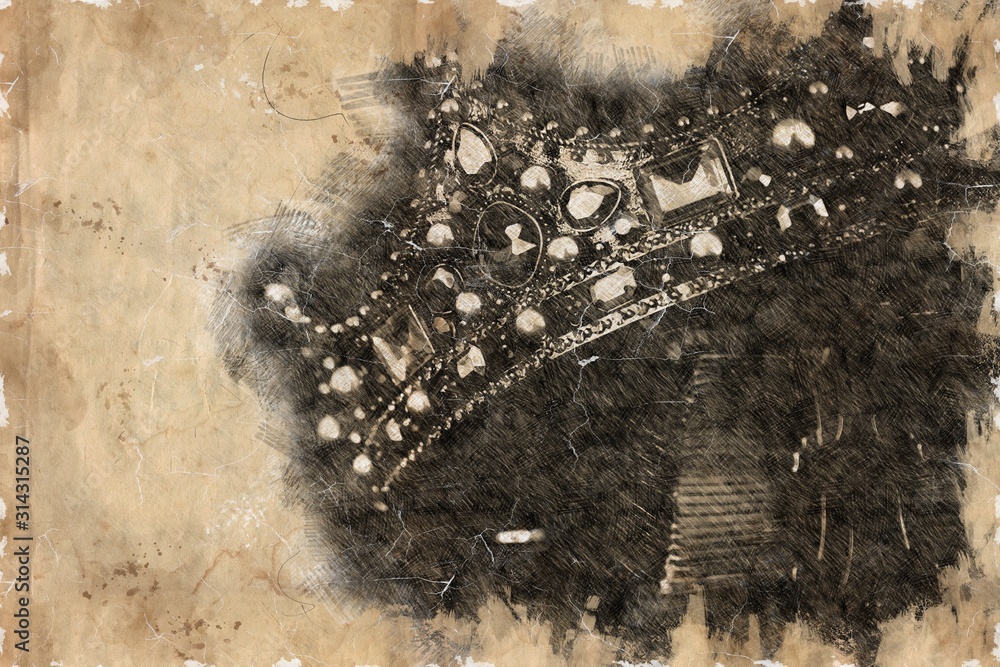Queen Crown Pencil Sketch