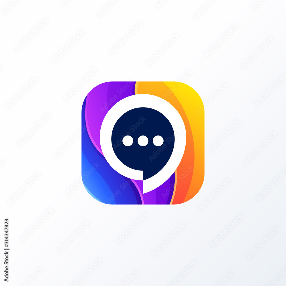 colorful chat logo design ready to use Stock Vector | Adobe Stock