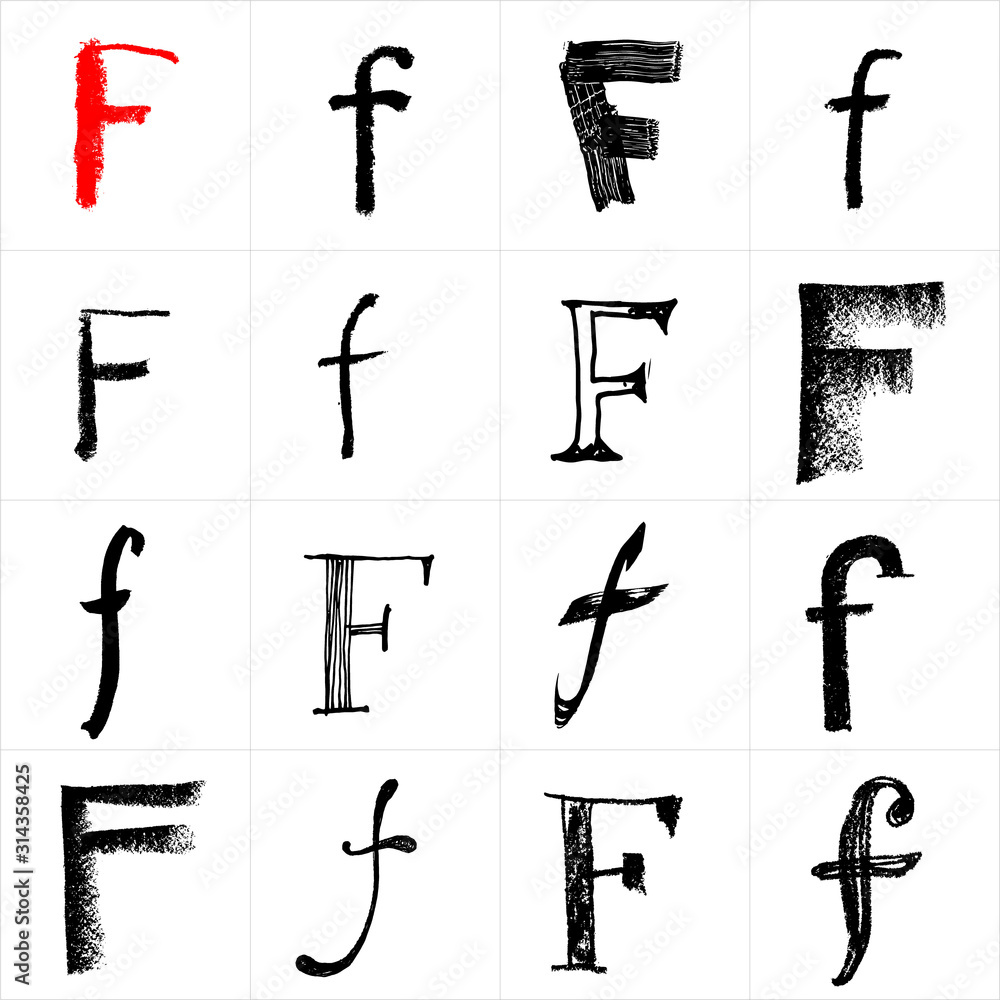 Vector letters. Hand drawn letters. Letters drawn using spray can ...