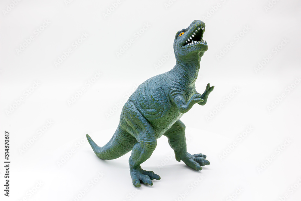 Plastic Dinosaur Isolated on White Background, Tyrannosaurus Rex Toy ...