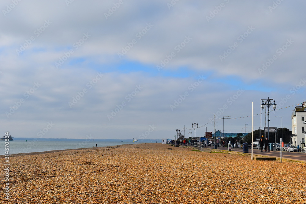 Southsea beach stretches from Old Portsmouth to Eastney. Shingle ...