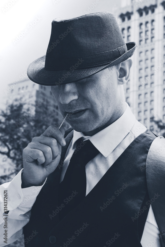 vintage Italian mafia gangster in 1930's in New York Stock Photo ...