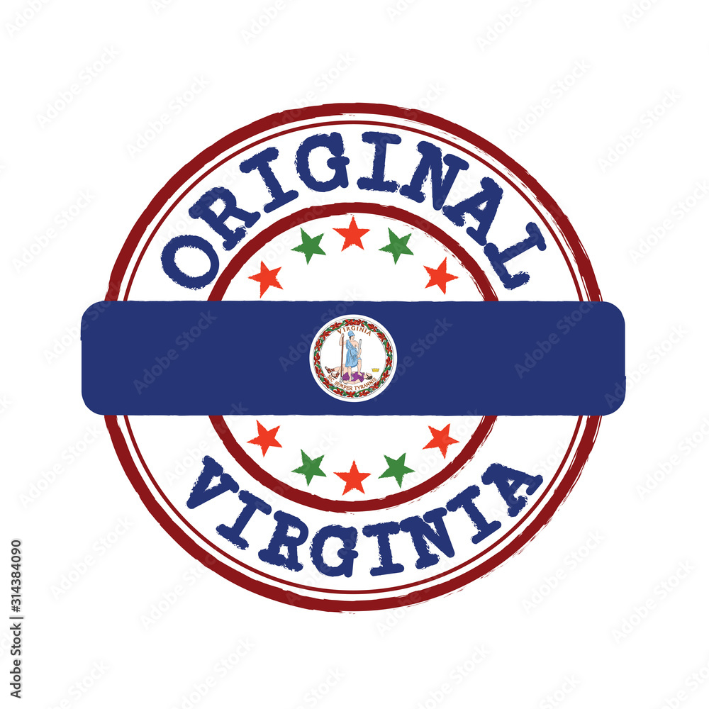 Vector Stamp of Original logo and Tying in the middle with Virginia ...