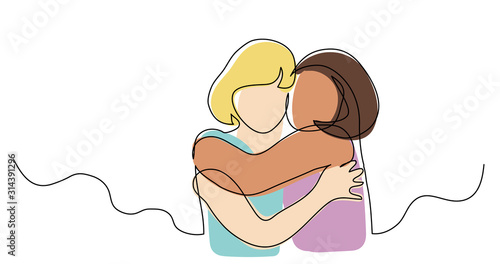2 People Hugging Clipart