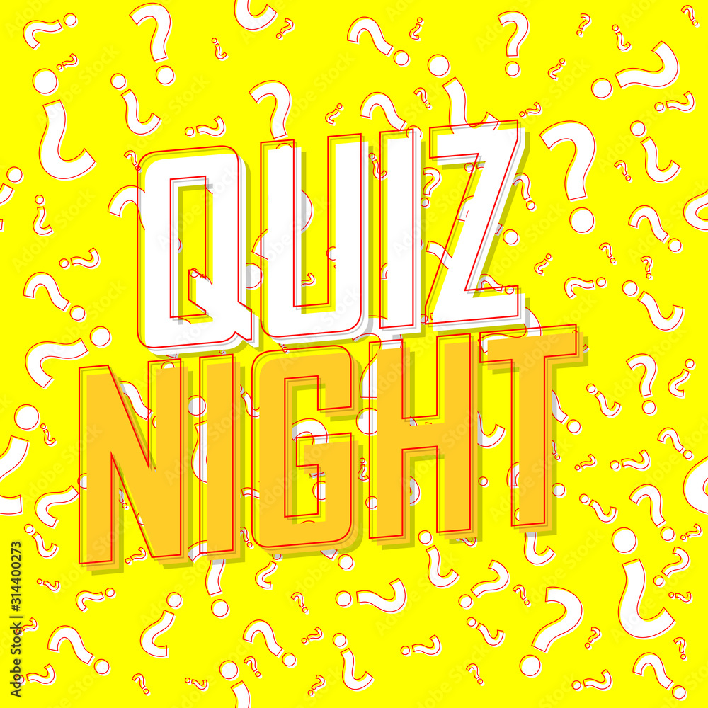 Quiz Night, poster design template, game banner, vector illustration ...