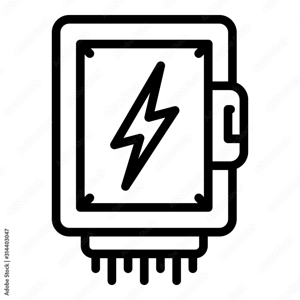 High voltage box icon. Outline high voltage box vector icon for web ...