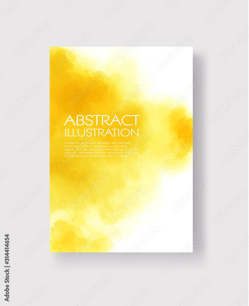 Bright yellow textures, abstract hand painted watercolor banner. Stock ...