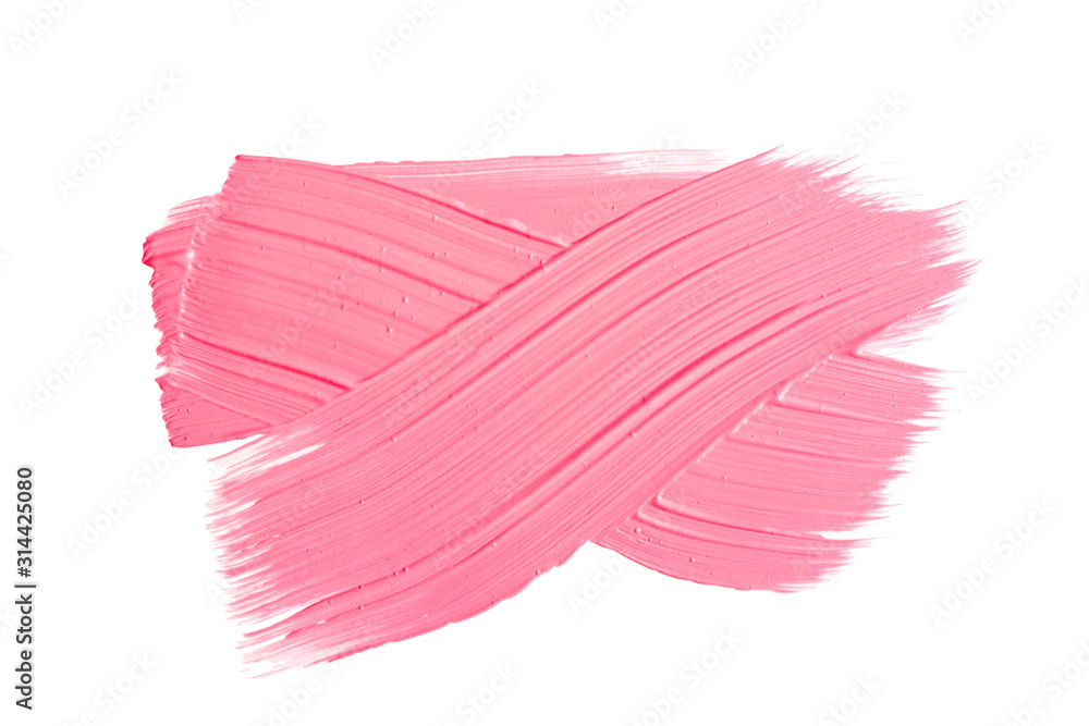 Pink brush stroke isolated on white background. Pink abstract stroke ...