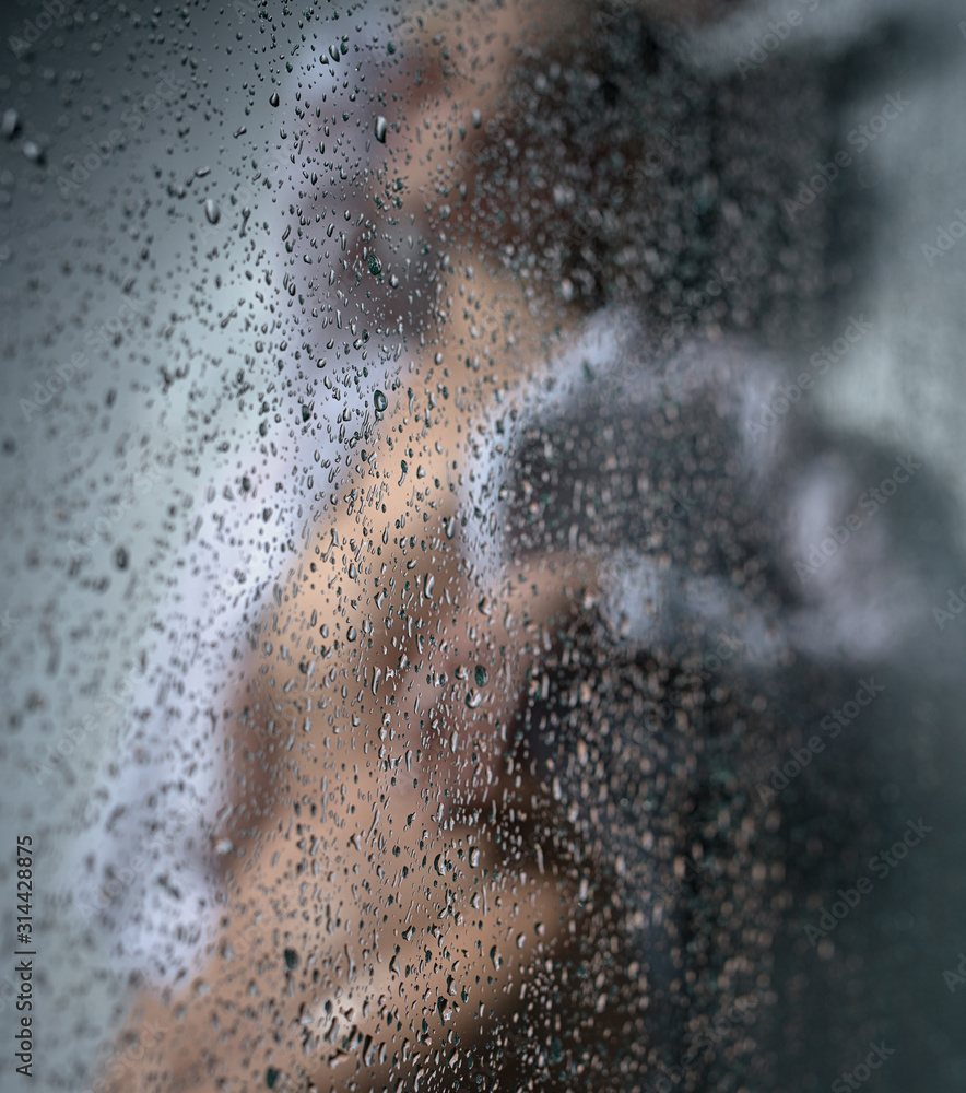 Beautiful woman in shower shot behind wet glass Stock Photo | Adobe Stock Beautiful woman in shower shot behind wet glass Stock Photo | Adobe Stock
