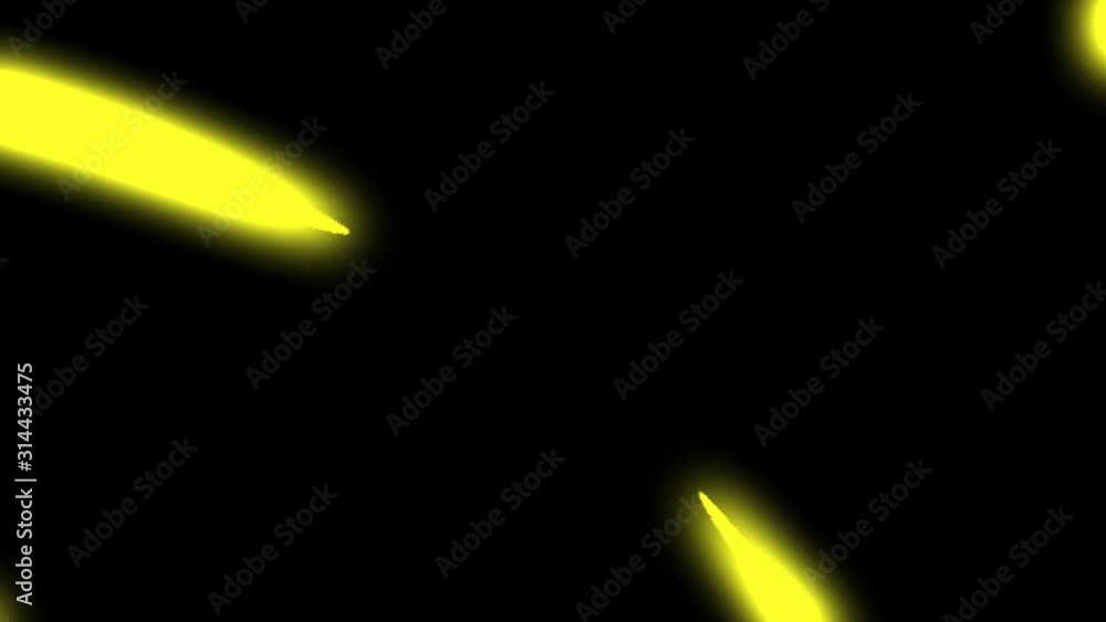 Cartoon neon shape elements pack animation with black png background ...