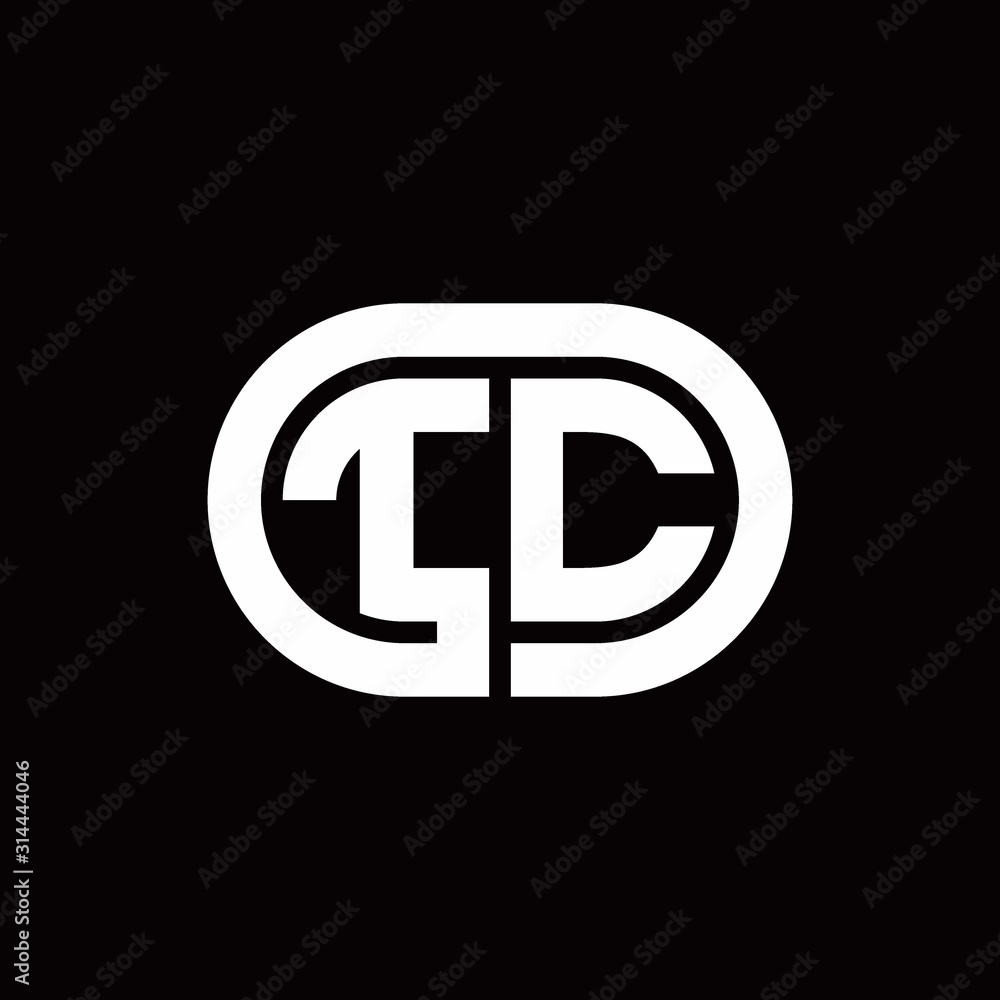TC monogram logo with an oval style on a black background Stock Vector ...