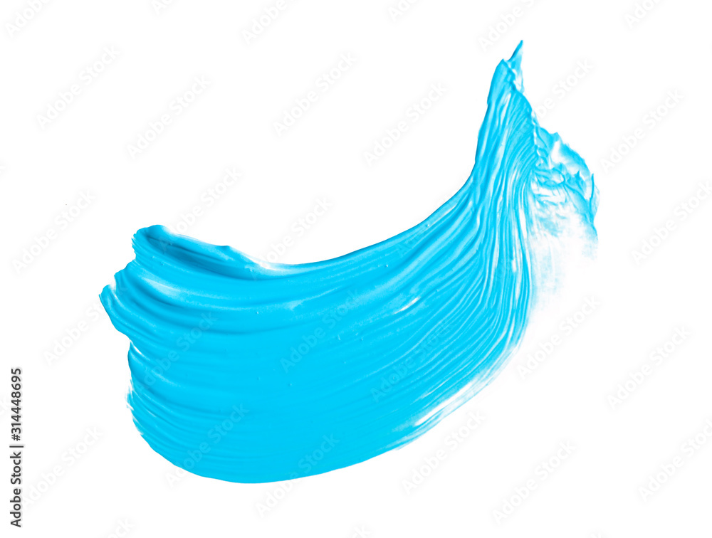 Blue turquoise brush stroke isolated on white background. Turquoise ...