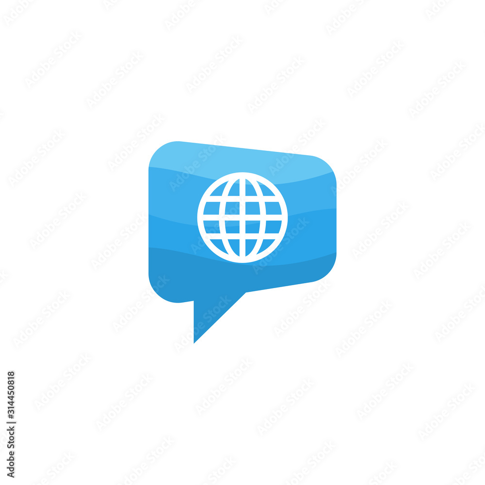world chat icon template. world talk logo. world consulting template ...