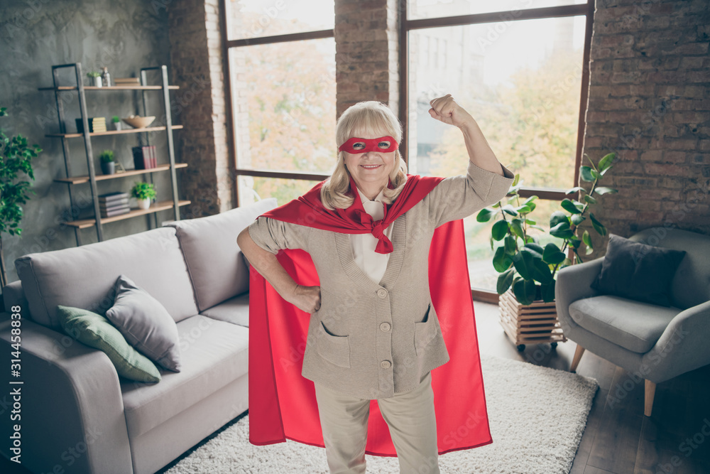 Portrait of her she nice attractive strong powerful cheerful cheery ...