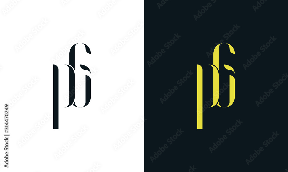 Abstract line art letter PG logo. This logo icon incorporate with two ...