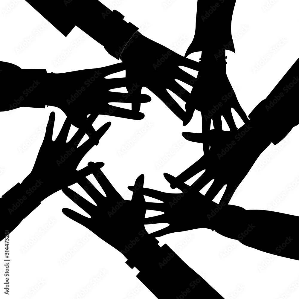 Unity Hands Black And White