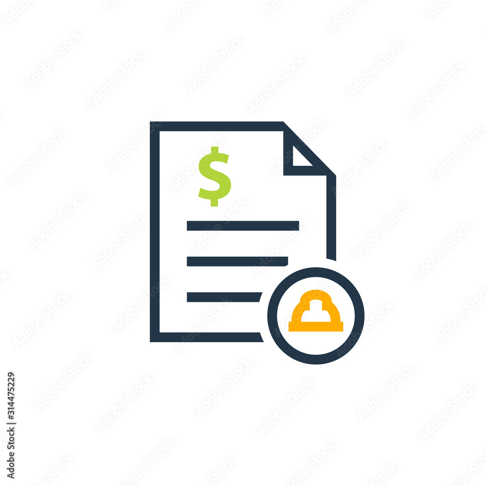 Job cost icon. Clipart image isolated on white background Stock Vector ...