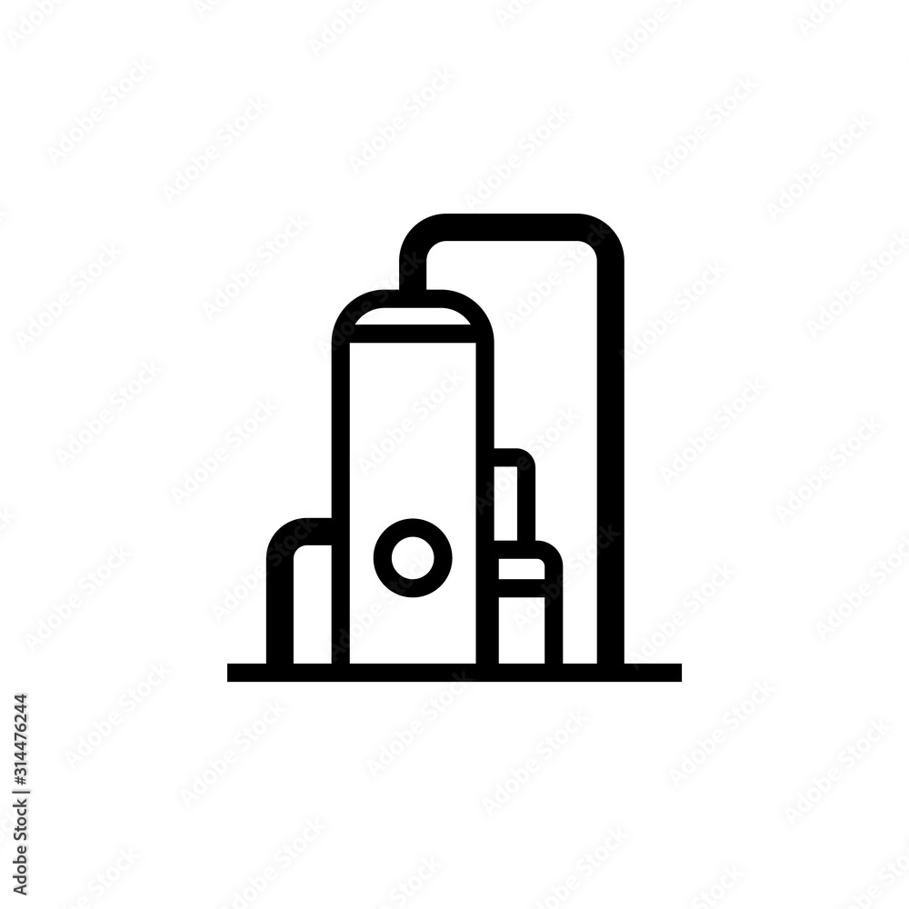 Gas compressor station outline icon. Clipart image isolated on white ...