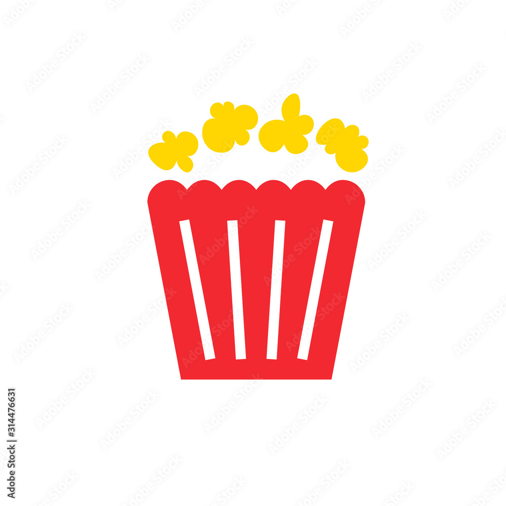 Popcorn box icon. Clipart image isolated on white background Stock ...