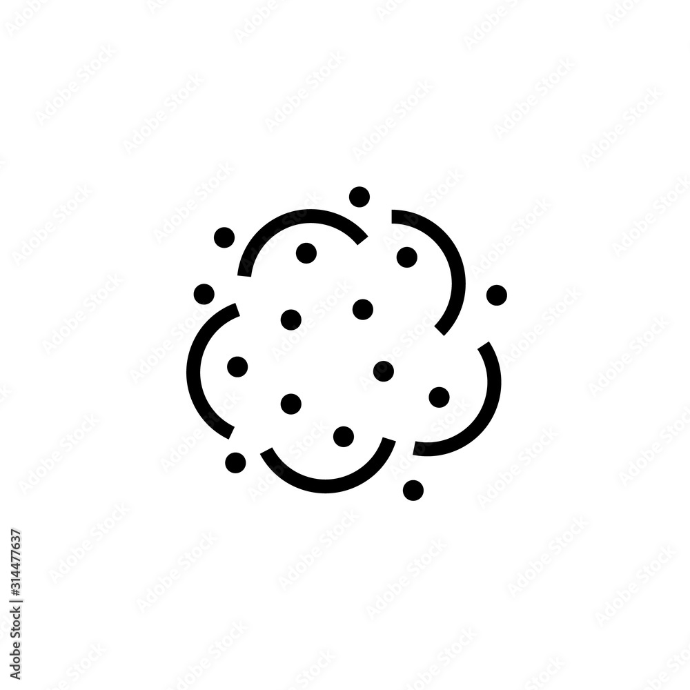Dust black icon. Clipart image isolated on white background Stock ...