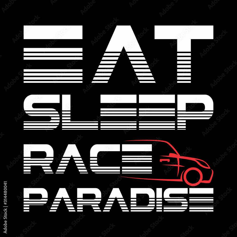 Eat Sleep Race Logo Vector