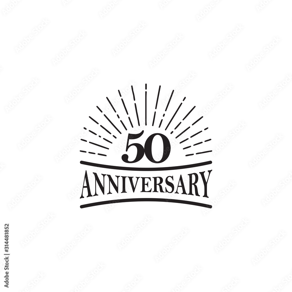 50th year anniversary emblem logo design template Stock Vector | Adobe ...