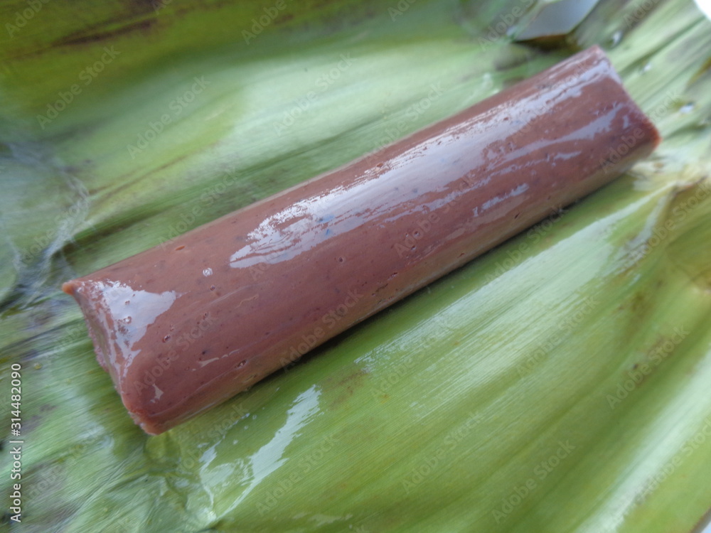 Close up view of getuk pisang kediri. traditional snacks handed down ...