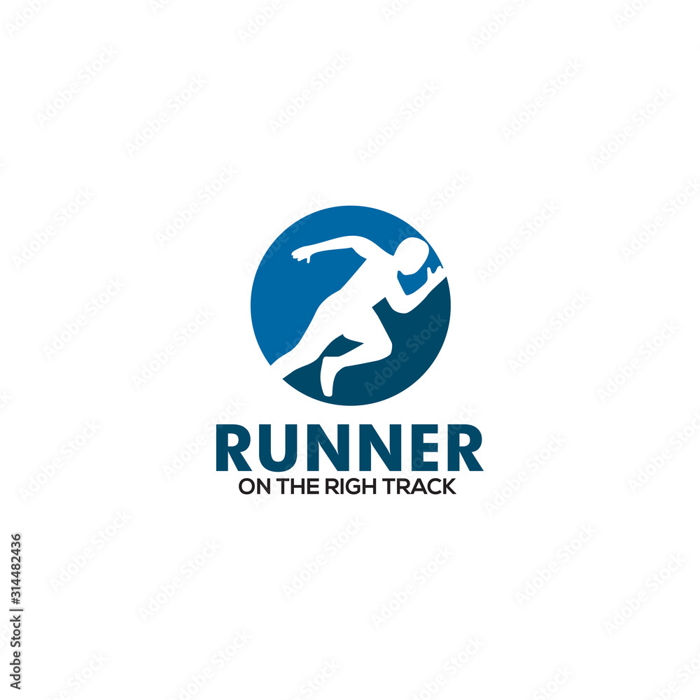 Runner logo design with simple sytle template Stock Vector | Adobe Stock